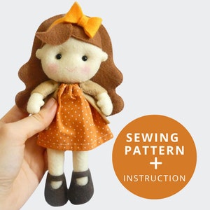 Felt Rag Doll Hand Sewing PATTERN & Tutorial - Etsy