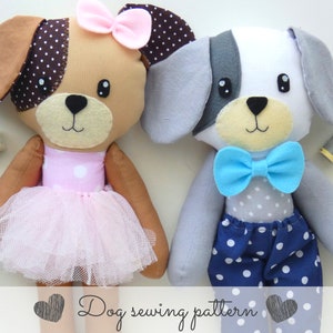 PDF Dog Doll Sewing PATTERN & Tutorial - Animal Rag Doll, Dress up Doll ...
