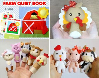PDF Felt Farm Animals Sewing PATTERN & Tutorial Fingerpuppets, Horse ...