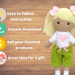 PDF Rag Doll With Clothes Sewing PATTERN & Tutorial Dress up Doll ...