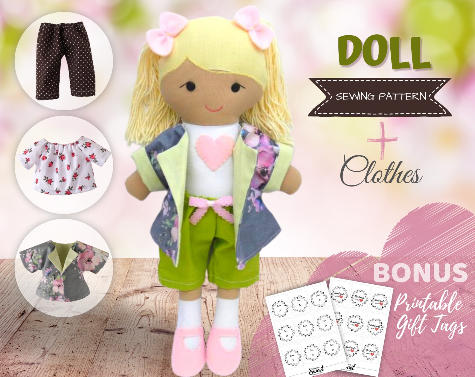 PDF Rag Doll With Clothes Sewing PATTERN & Tutorial Dress up - Etsy