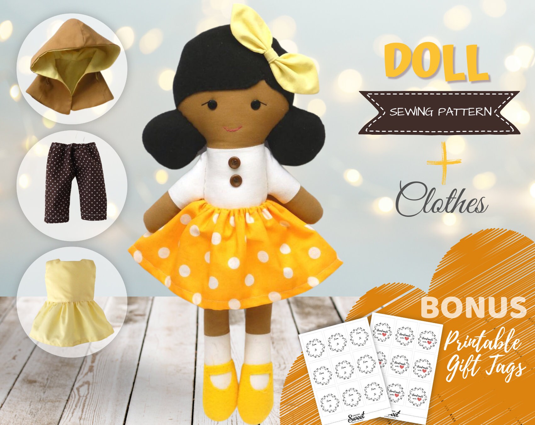 PDF Rag Doll Sewing PATTERN & Tutorial Dress up Doll Doll | Etsy Canada