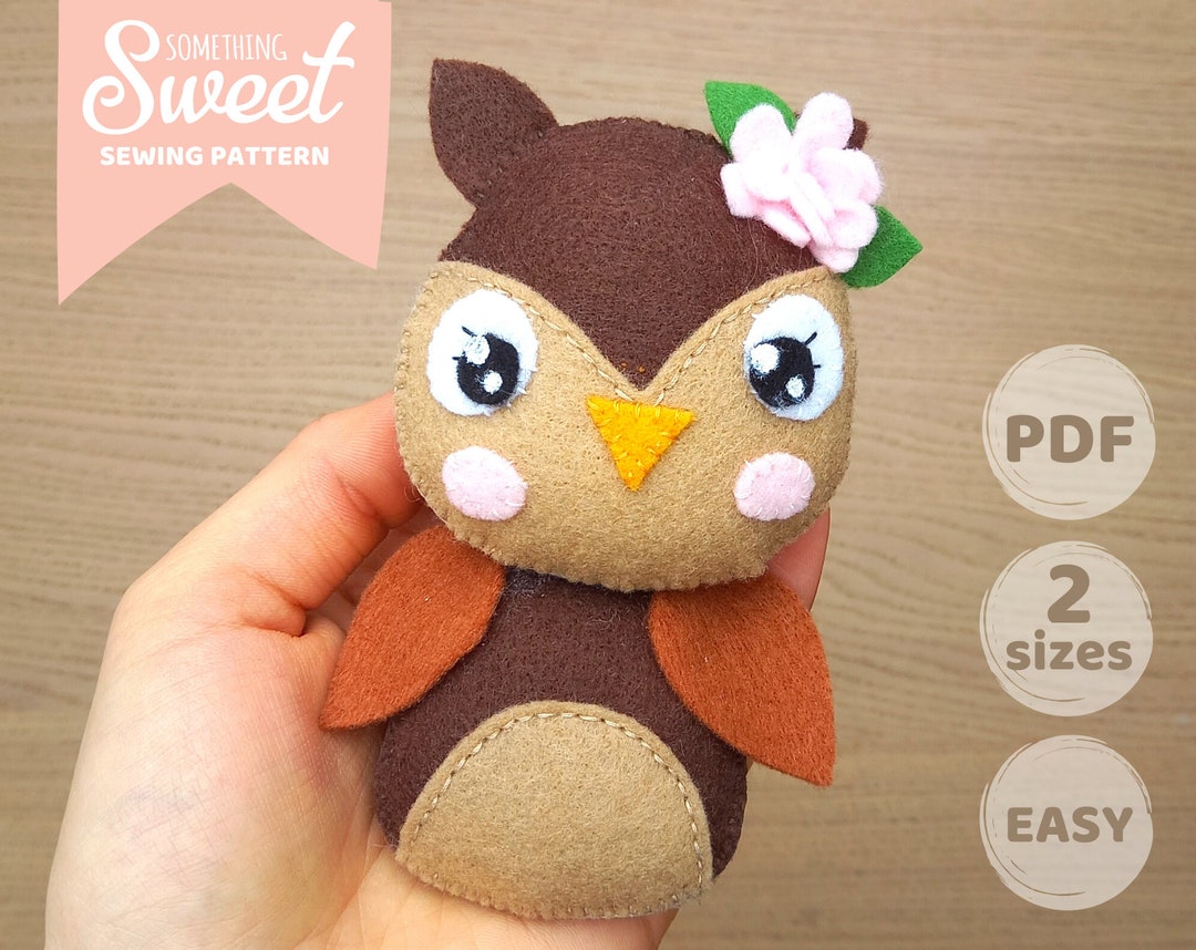 PDF Felt Owl Sewing PATTERN & Tutorial - Felt Woodland Animal, Plush ...