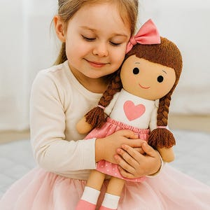 Rag Doll & Clothes Sewing Pattern – Soft Fabric Doll PDF With Dress ...