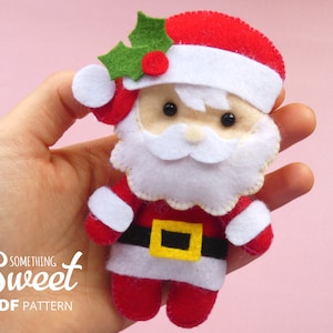 Santa Claus Felt Sewing PATTERN PDF & Tutorial Christmas Tree Ornament ...