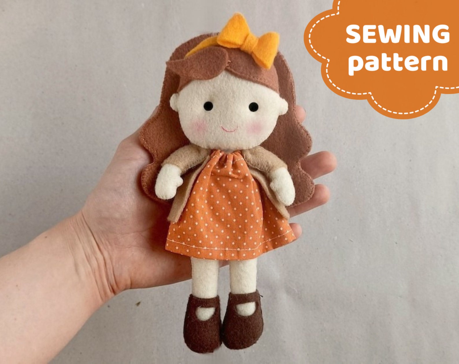 Felt Rag Doll Hand Sewing PATTERN & Tutorial - Etsy