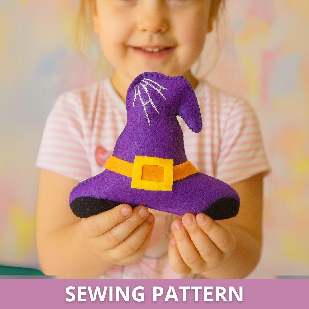 PDF Felt Halloween Witch Hat Sewing PATTERN & Tutorial - Halloween ...