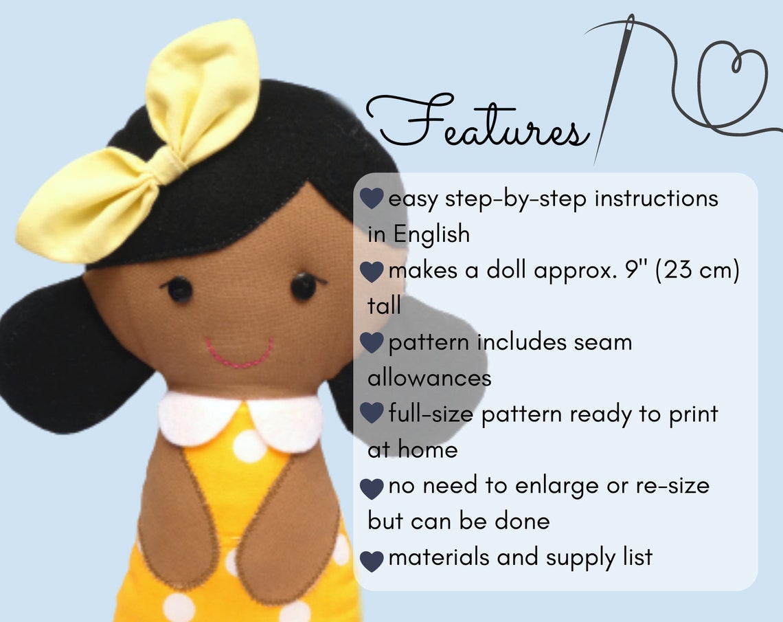 PDF Simple Rag Doll Sewing PATTERN & Tutorial Doll Pattern - Etsy Australia