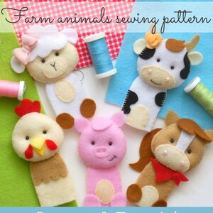 PDF Felt Farm Animals Sewing PATTERN & Tutorial - Fingerpuppets, Horse ...