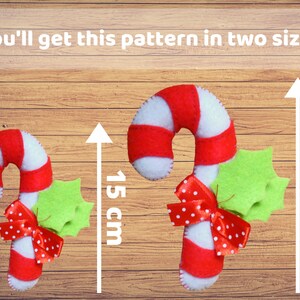 PDF Felt Candy Cane Sewing PATTERN & Tutorial - Peppermint Candy ...