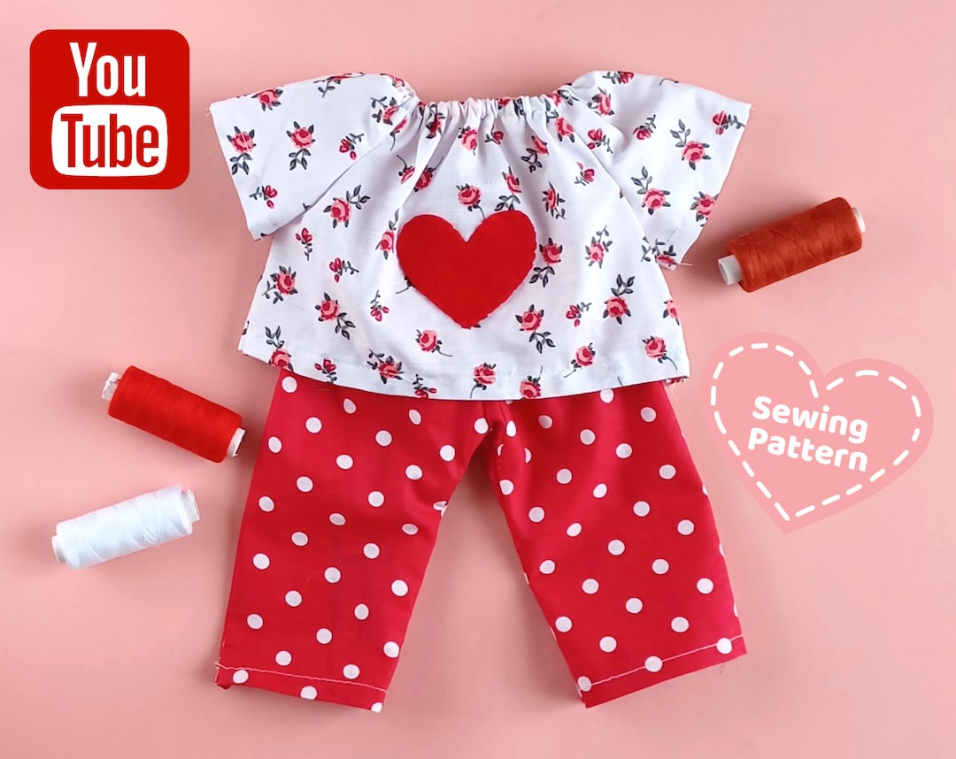 PDF Doll Clothes Sewing PATTERN & Tutorial - Blouse Pattern, Pants ...
