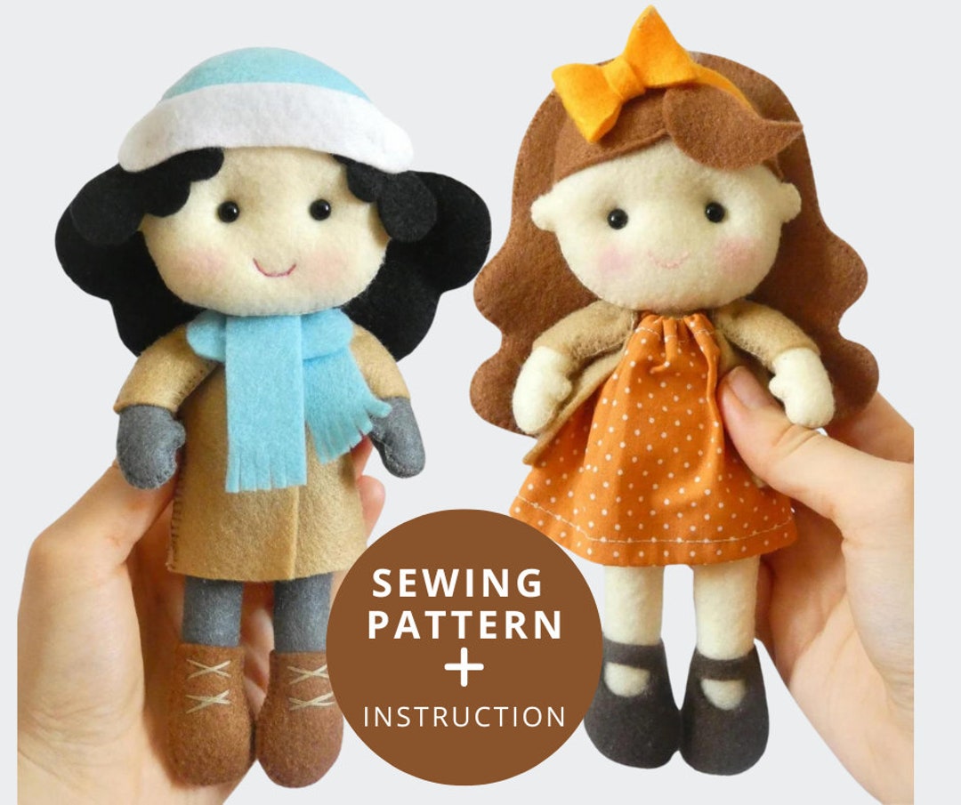 PDF Felt Doll Sewing PATTERN - Cloth Doll Pattern, Easy Fall Doll ...