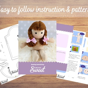 PDF Rag Doll With Clothes Sewing PATTERN & Tutorial - Cloth Doll, 18 ...