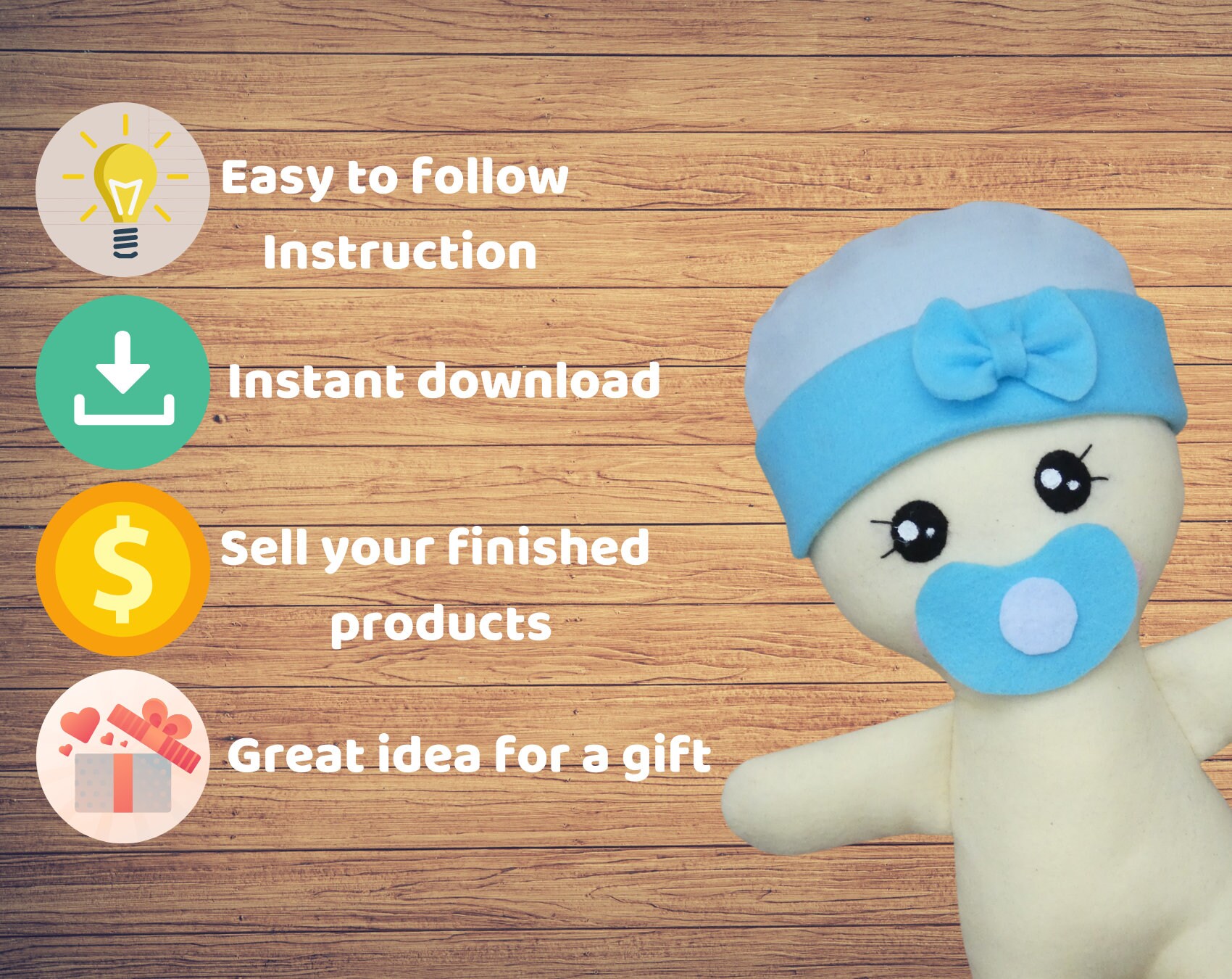 PDF Rag Doll Sewing PATTERN & Tutorial - Swaddle Baby Doll Pattern ...