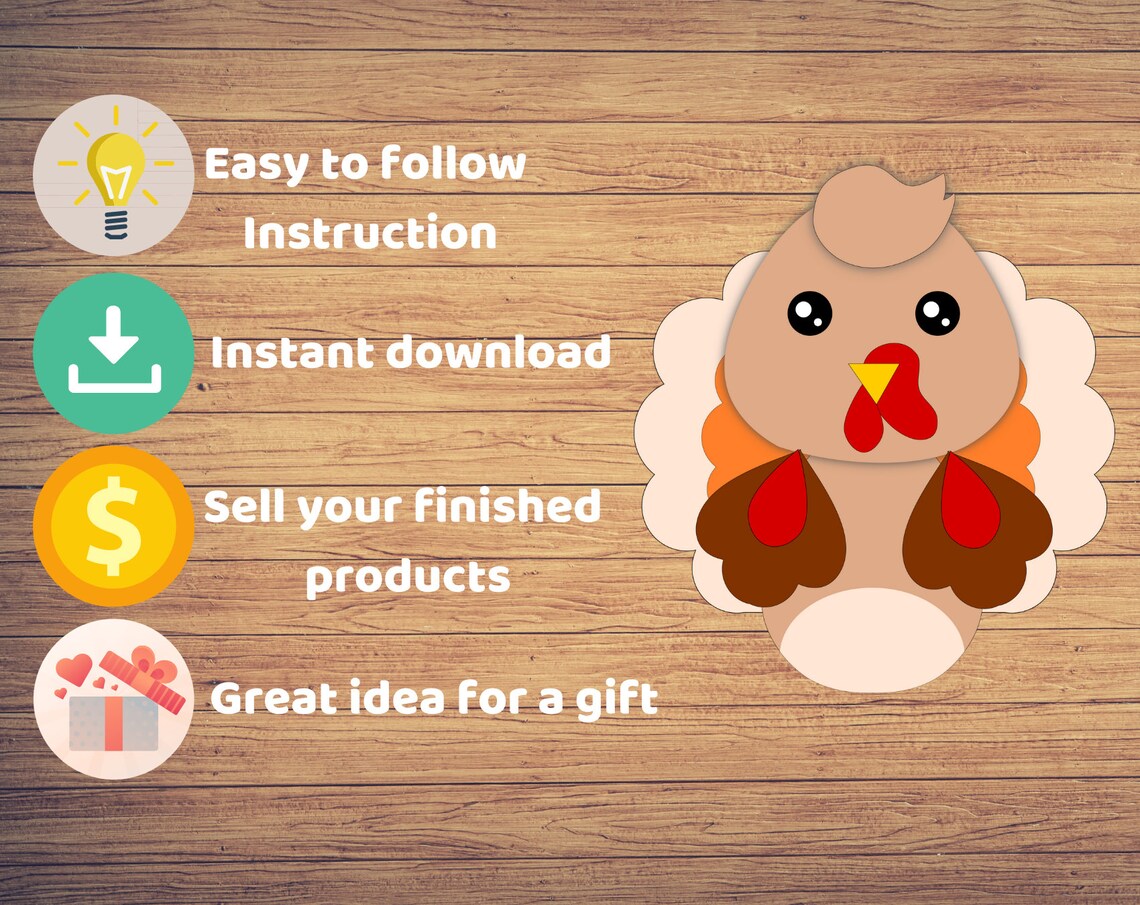 PDF Felt Turkey Sewing PATTERN & Tutorial Thanksgiving Turkey - Etsy