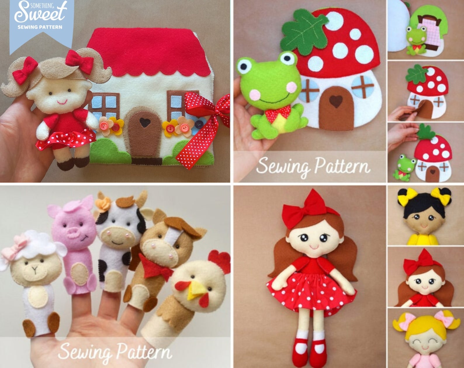 PDF Quiet Book Sewing PATTERN & Tutorial - Dollhouse Pattern, Felt Doll ...