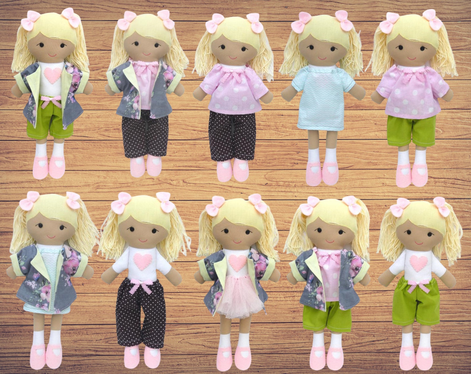 PDF Rag Doll With Clothes Sewing PATTERN & Tutorial - Dress up Doll ...