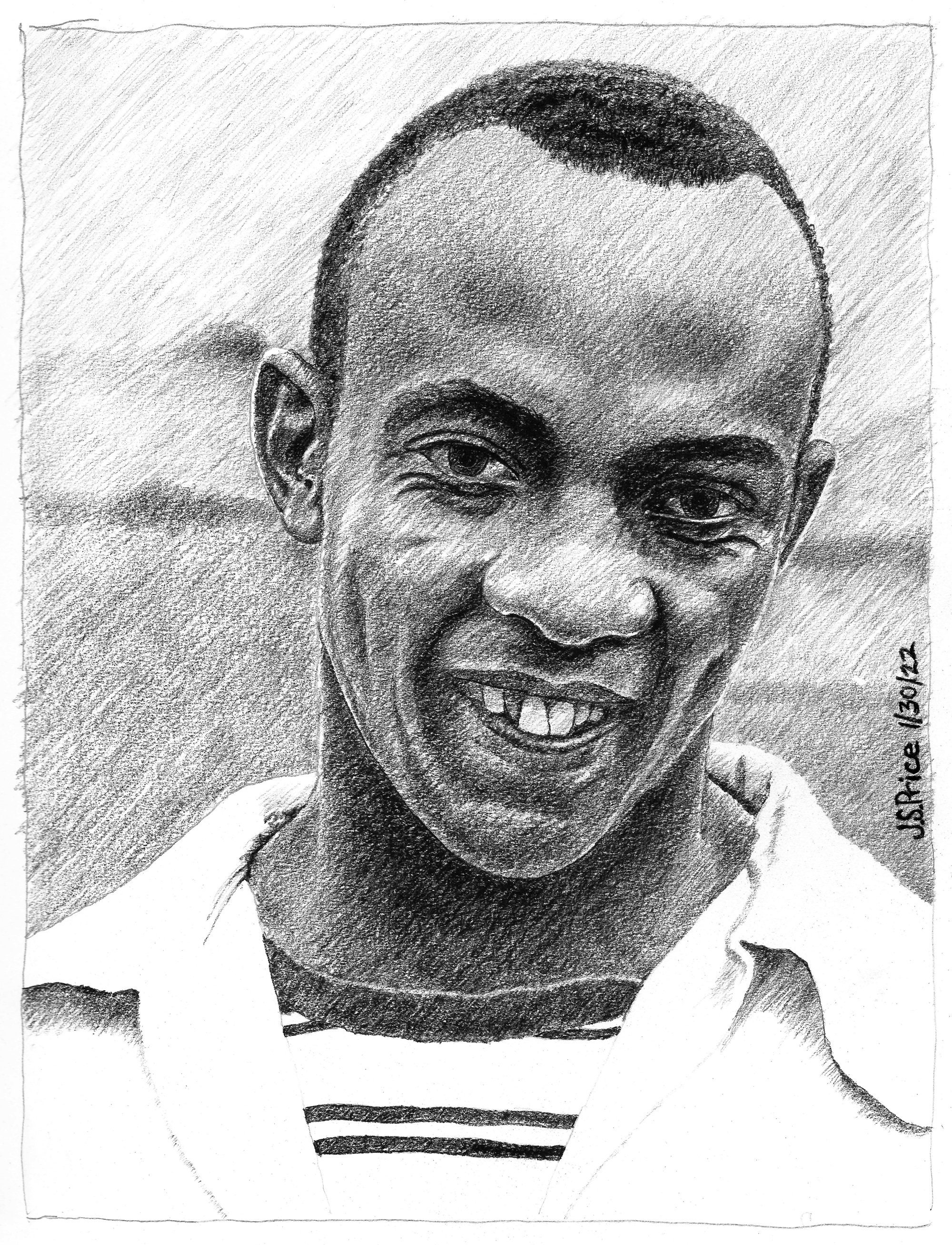 Jesse Owens 01 - Original Charcoal Drawing - Etsy