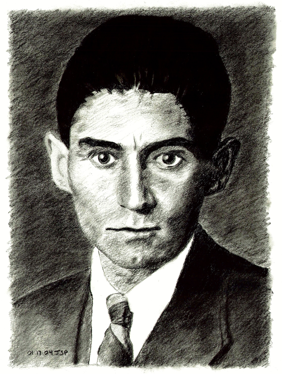 Franz Kafka 01 Signed Original Charcoal Drawing of | Etsy