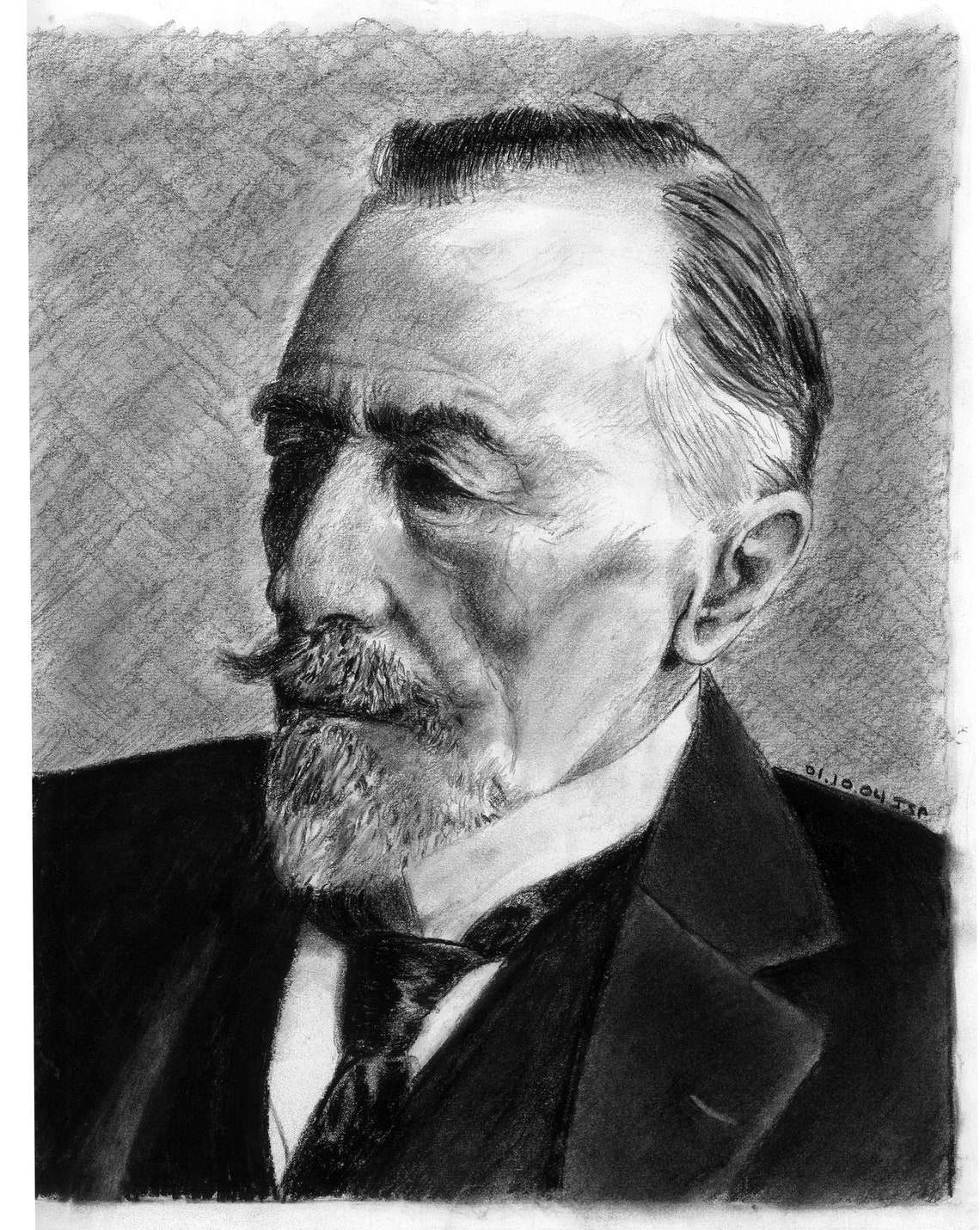 Joseph Conrad 01 Limited, Signed Print of Original Charcoal Drawing of ...