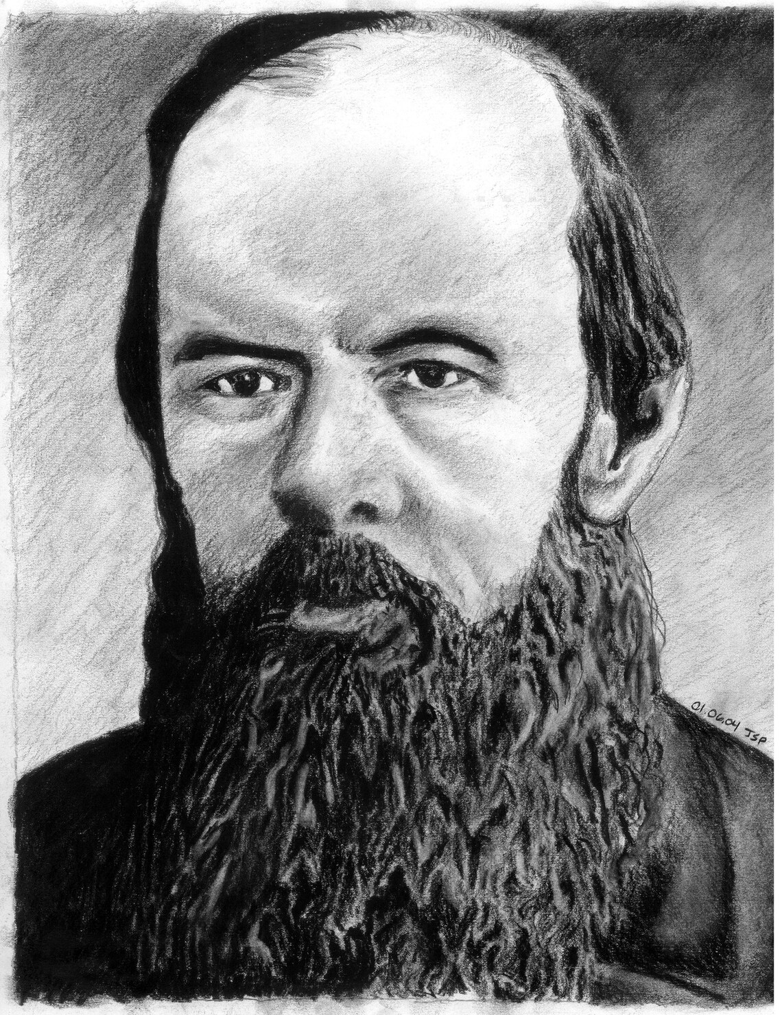 Fyodor Dostoevsky 01 - Limited, Signed Print of Original Charcoal ...