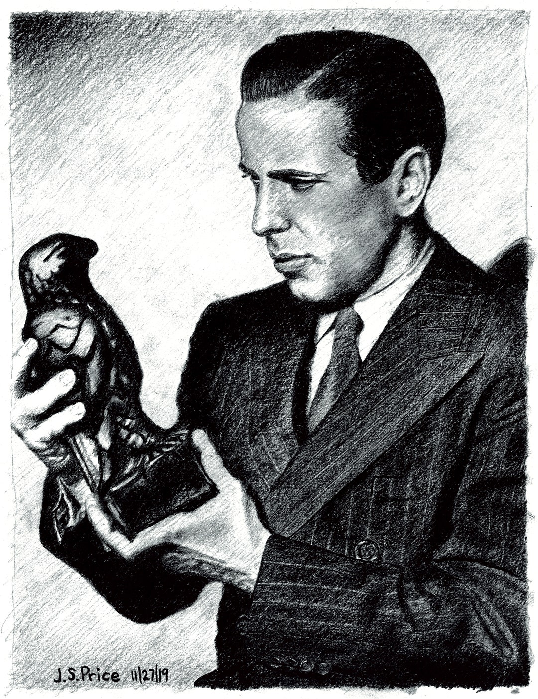 Humphrey Bogart From "the Maltese Falcon" - Signed Original Charcoal ...