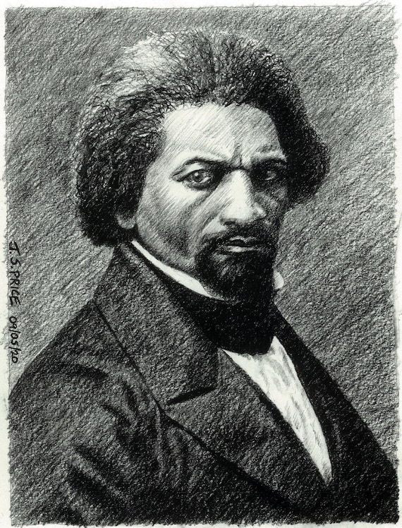Frederick Douglass 01 Signed Original Charcoal Drawing of | Etsy