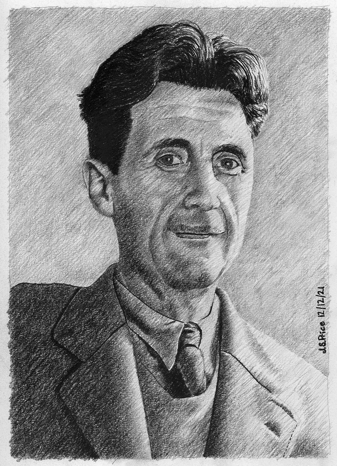 George Orwell 01 - Original Charcoal Drawing From Photo - Etsy