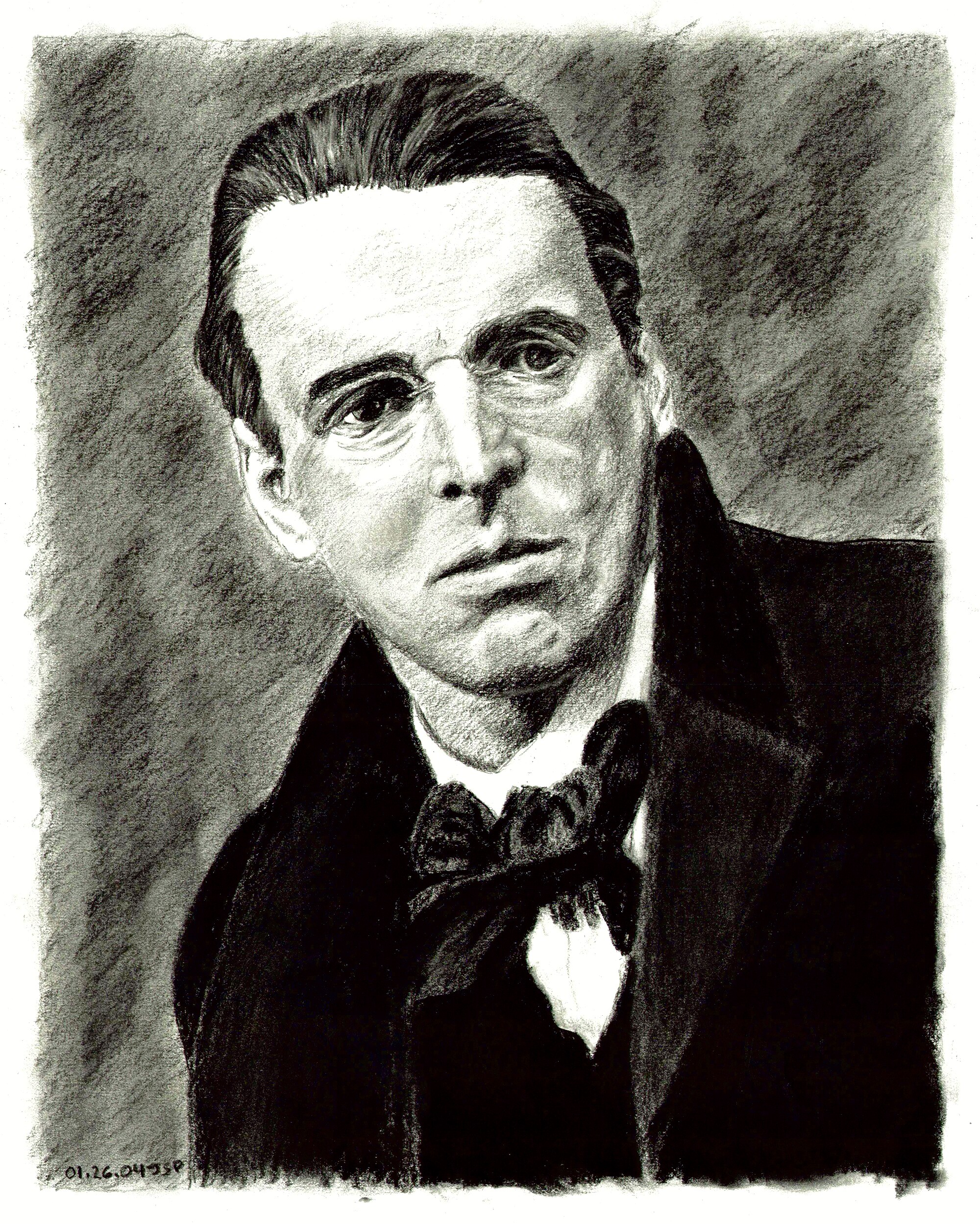 William Butler Yeats 01 Signed Original Charcoal Drawing of | Etsy