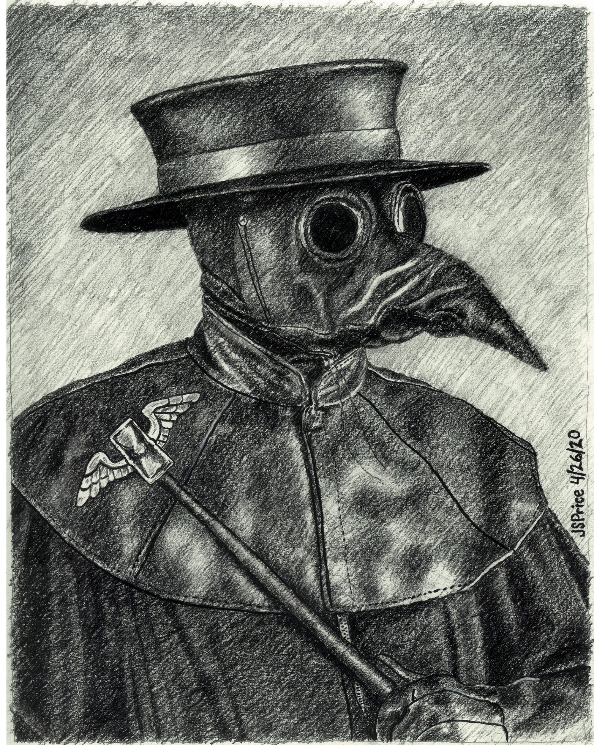 Un portrait de lannée de la peste dessin original signé au | Etsy