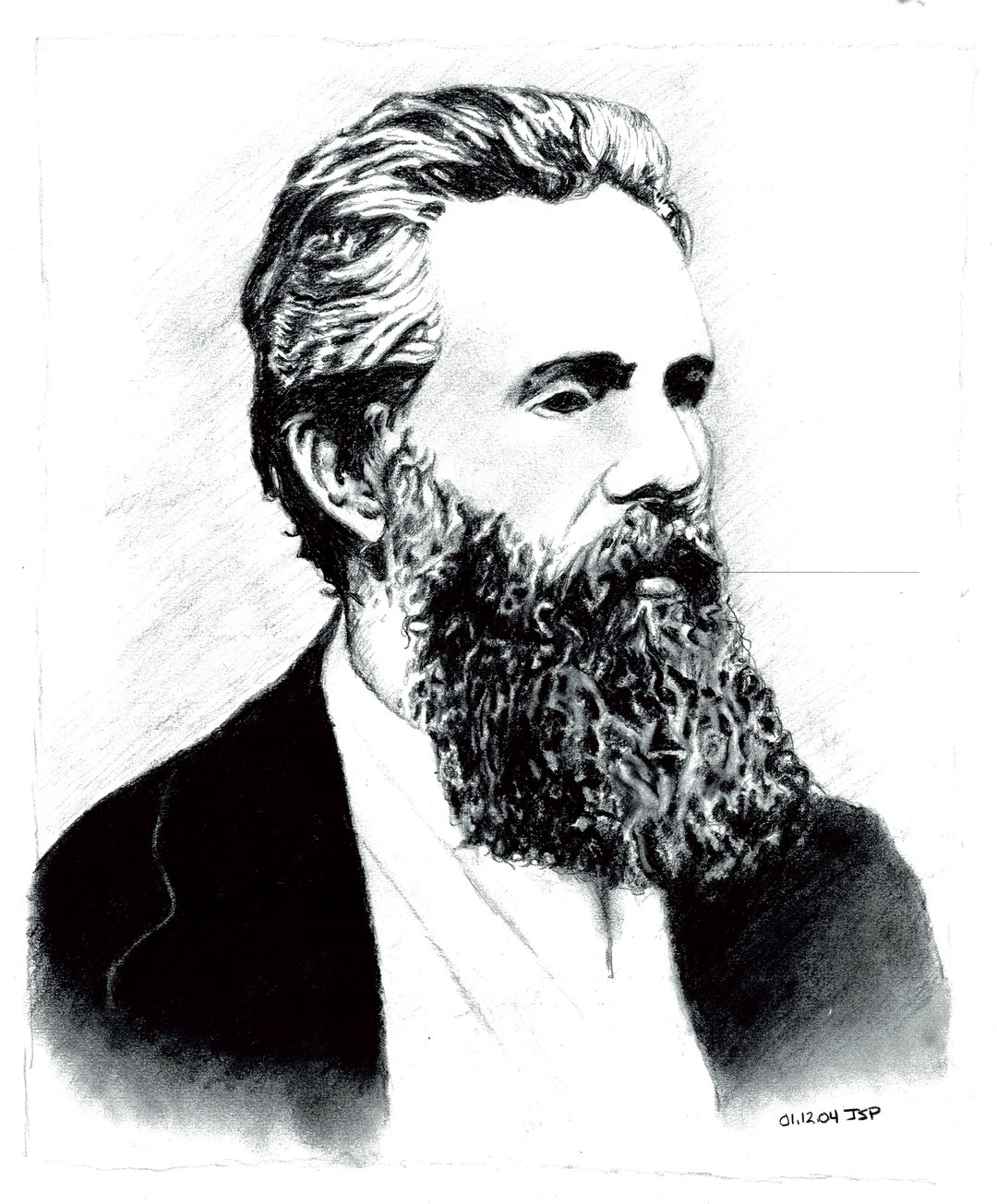Herman Melville 01 - Limited, Signed Print of Original Charcoal Drawing ...