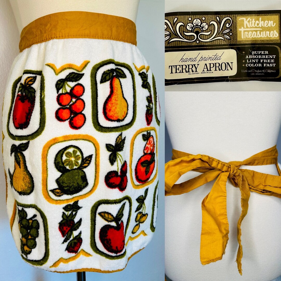 Vintage Fruit Terry Cloth Apron by Kitchen Treasures - Etsy