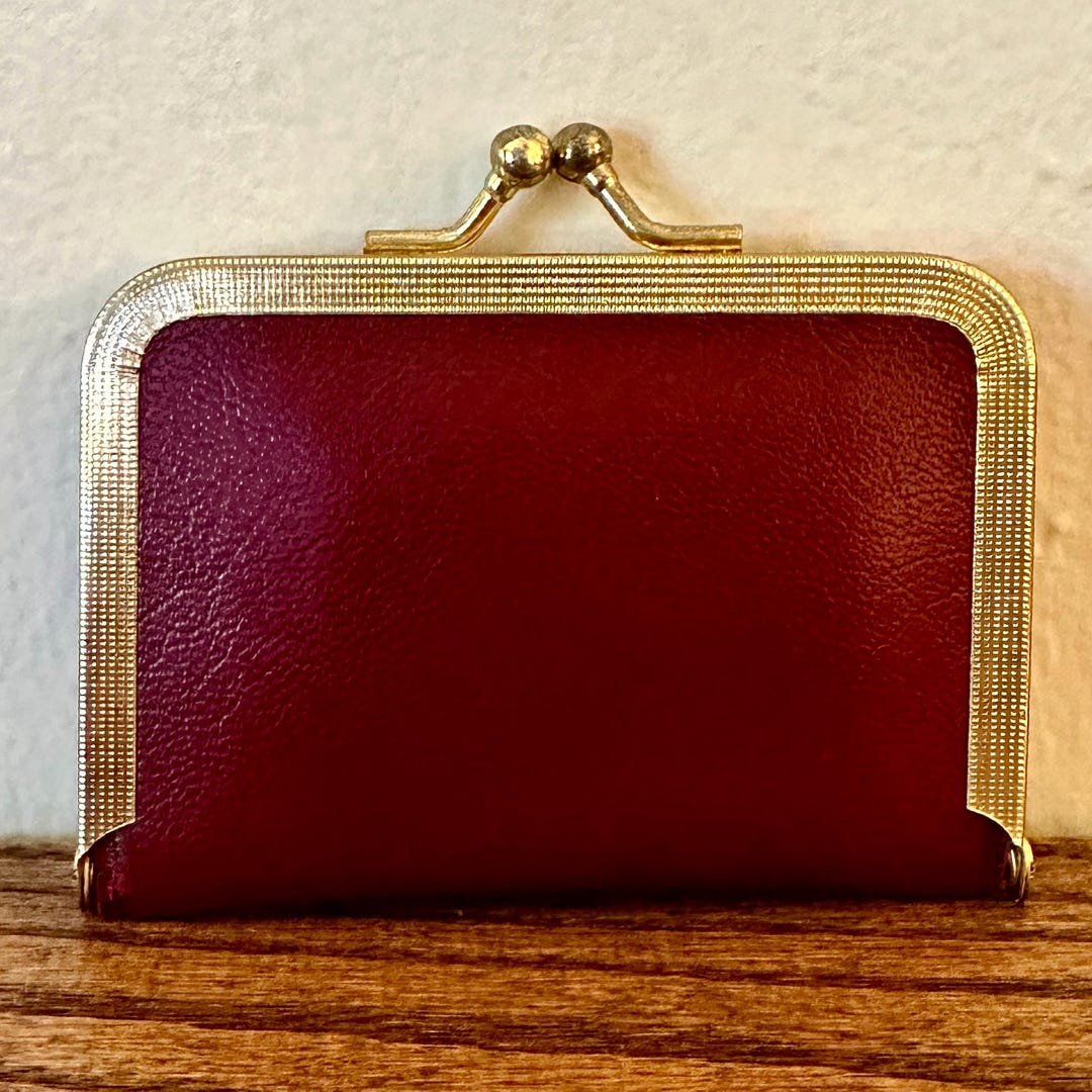 Vintage Maroon Coin Purse Sewing Kit - Etsy