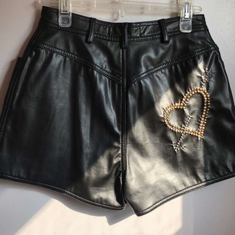 Faux Leather Shorts - Etsy