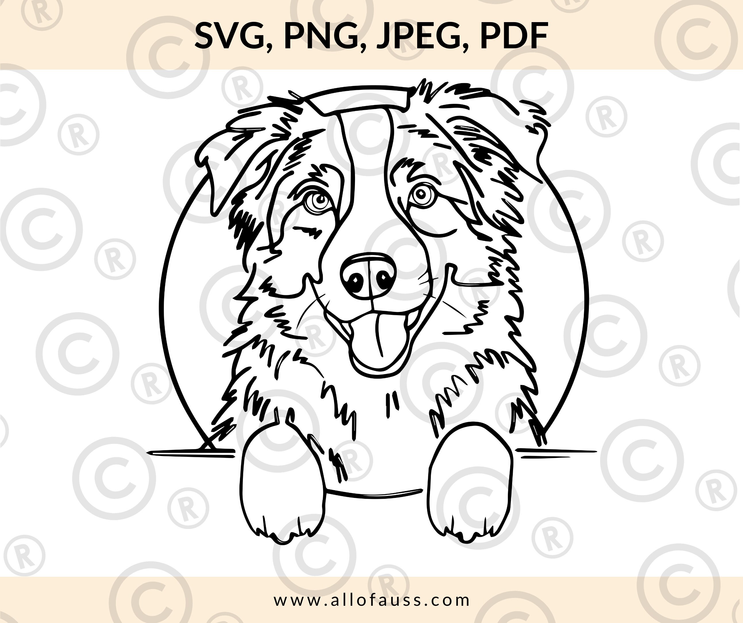 Aussie Face Outline Clipart, Image Files for Sublimination, Tumblers ...