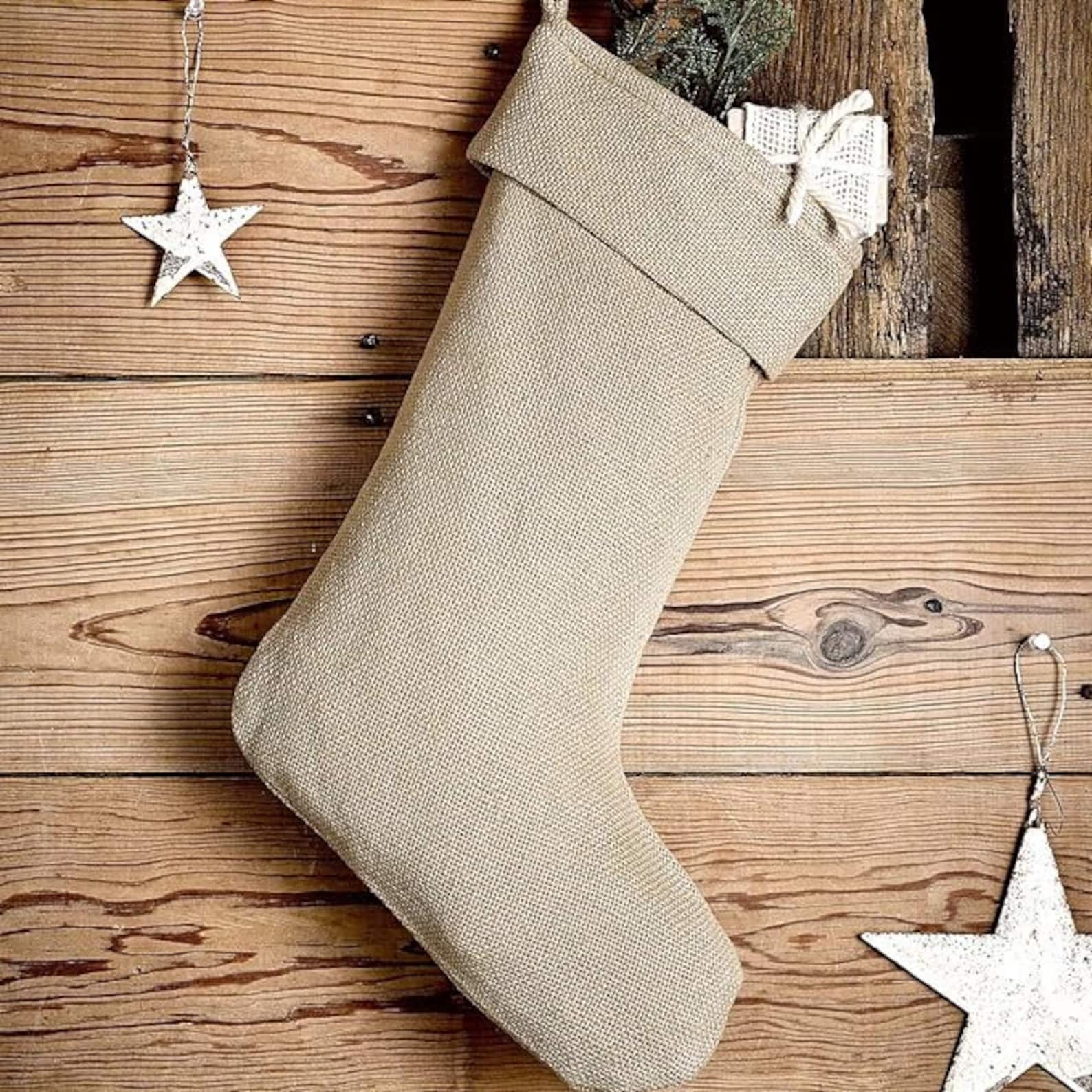 15" Plain Burlap Natural Jute Holidays Christmas Stockings 16" X 10" - Etsy