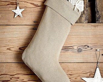 Pack of 6 Plain Burlap Natural Jute Holidays Christmas Stockings 16 X ...