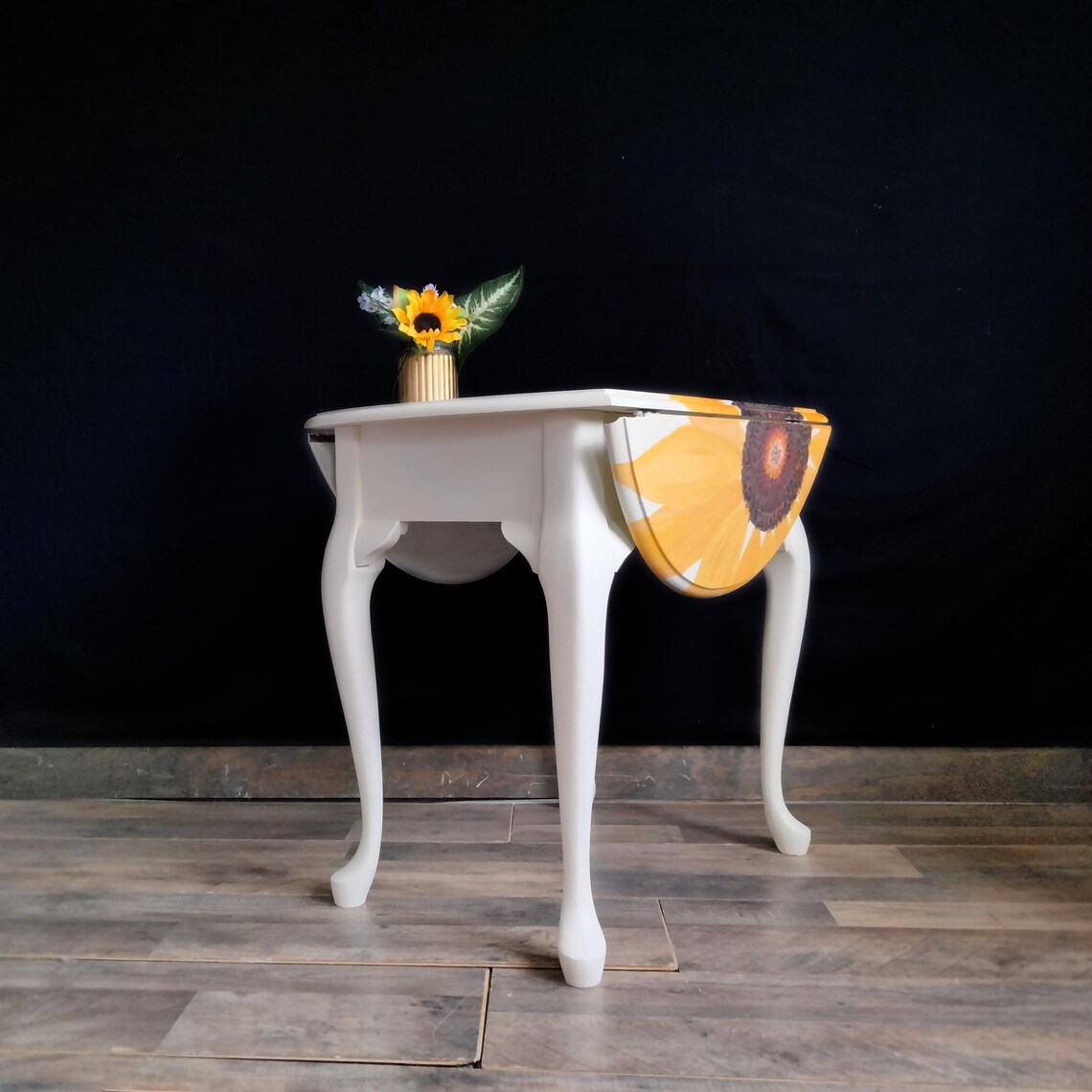 Hand Painted Sunflower Drop Leaf Side Table, Sturdy Lane End Table - Etsy