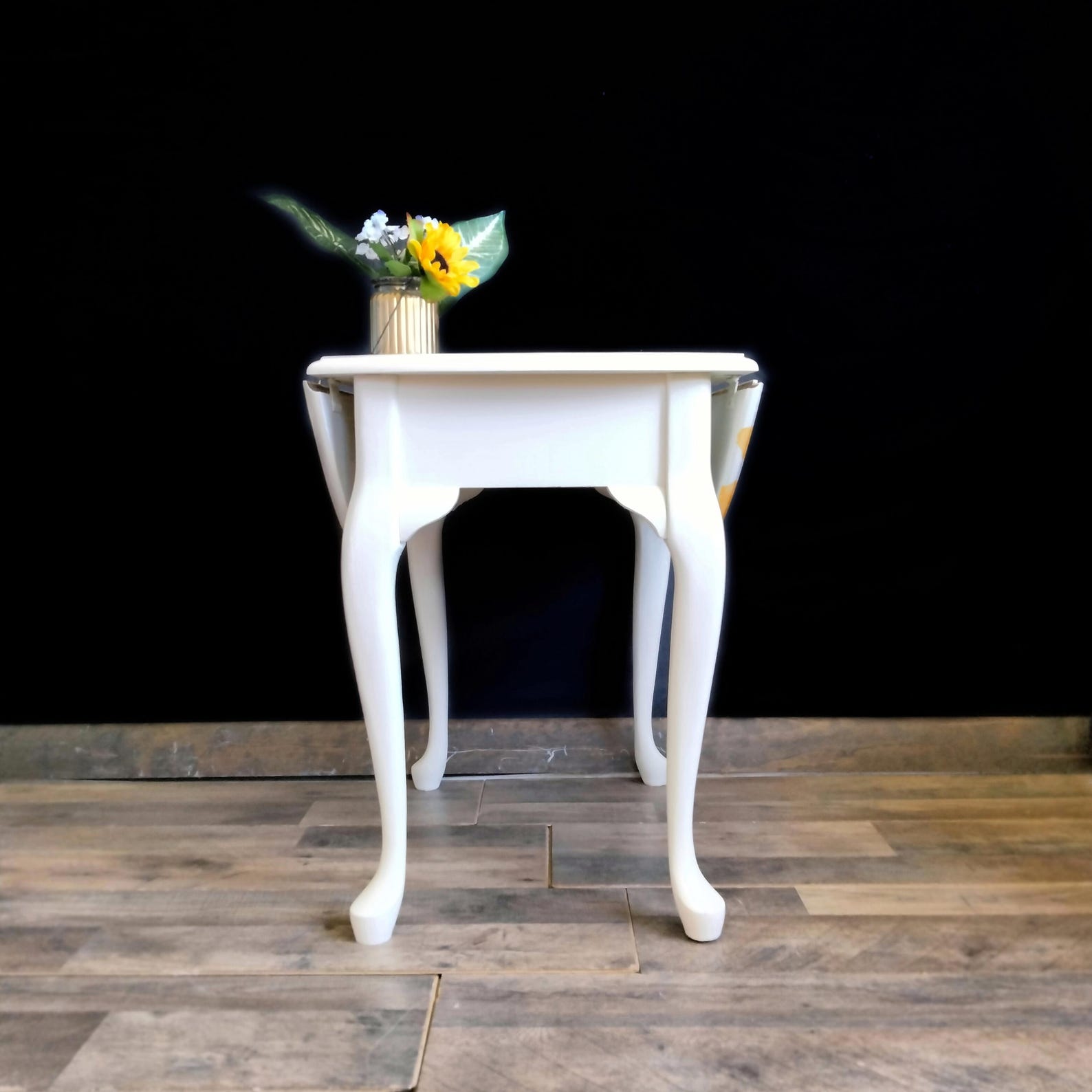 Hand Painted Sunflower Drop Leaf Side Table, Sturdy Lane End Table - Etsy