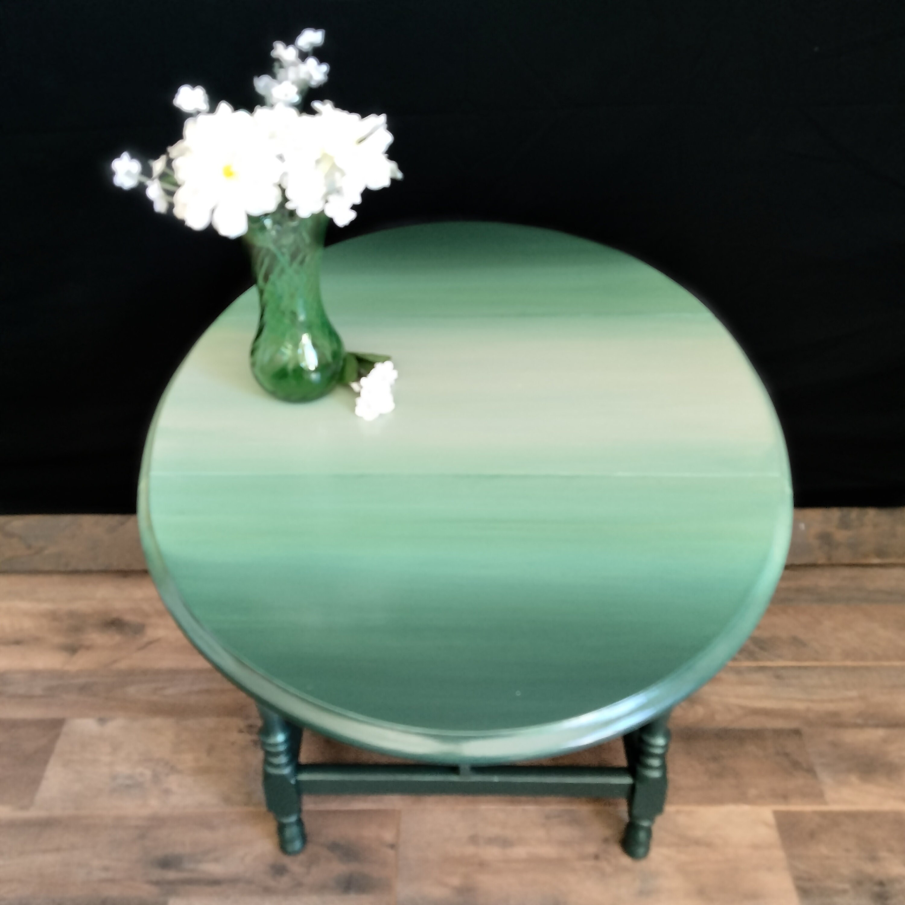 Small Dropleaf Side Table, Painted Vintage Accent Table, Sturdy Oval ...