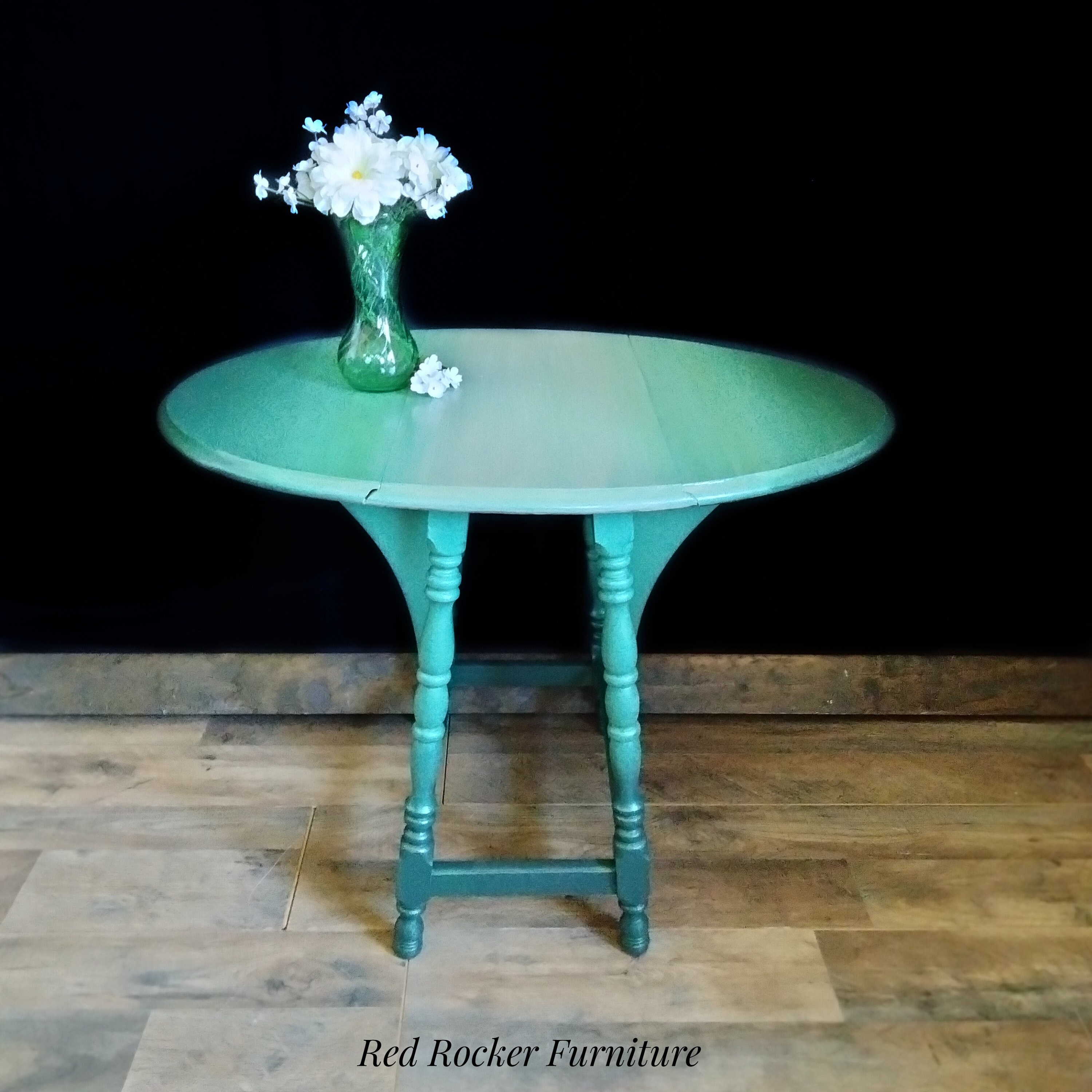 Small Dropleaf Side Table, Painted Vintage Accent Table, Sturdy Oval ...