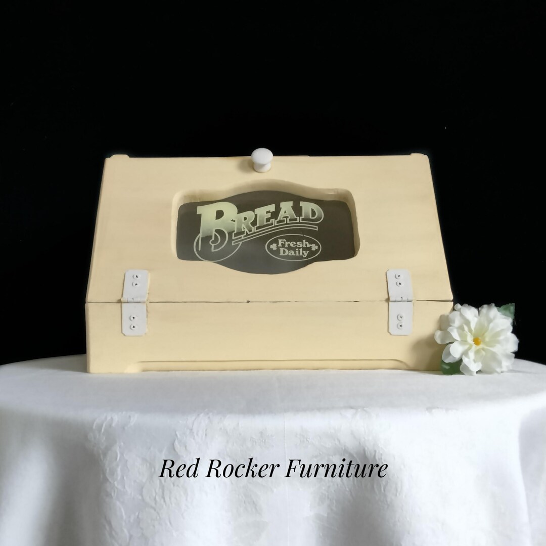 Vintage Bread Box, Rustic Wooden Bread Box, Countertop Kitchen Storage, Bread and Snack Storage ...