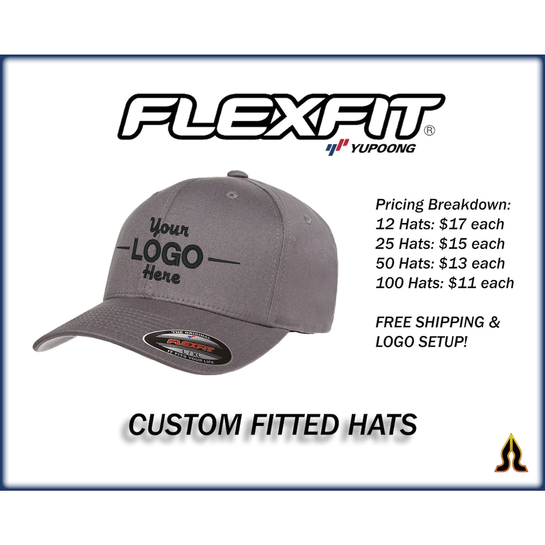 Flex Fit Custom Hats With Your Logo - FREE DIGITIZING & SHIPPING! Fast ...