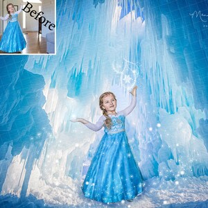 Frozen Digital Backdrop Digital Frozen Ice Castle Elsa Digital Ice Cave ...