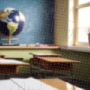 Digital Blurred School Backdrop - Classroom Backdrop - School Pictures ...