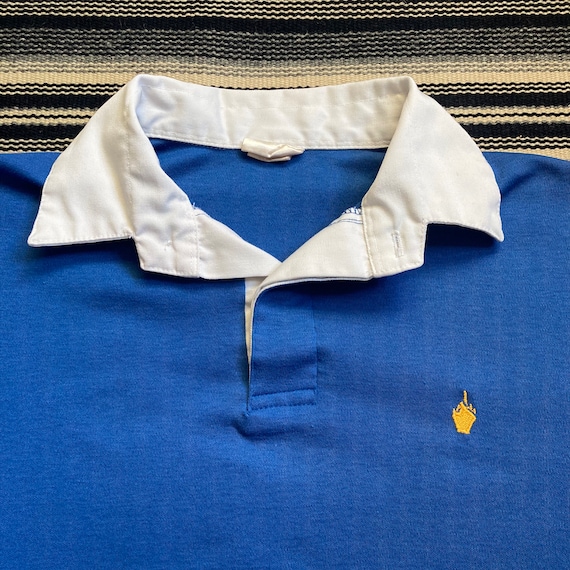 Vintage 70s 80s Middle finger embroidered polo hang t… - Gem