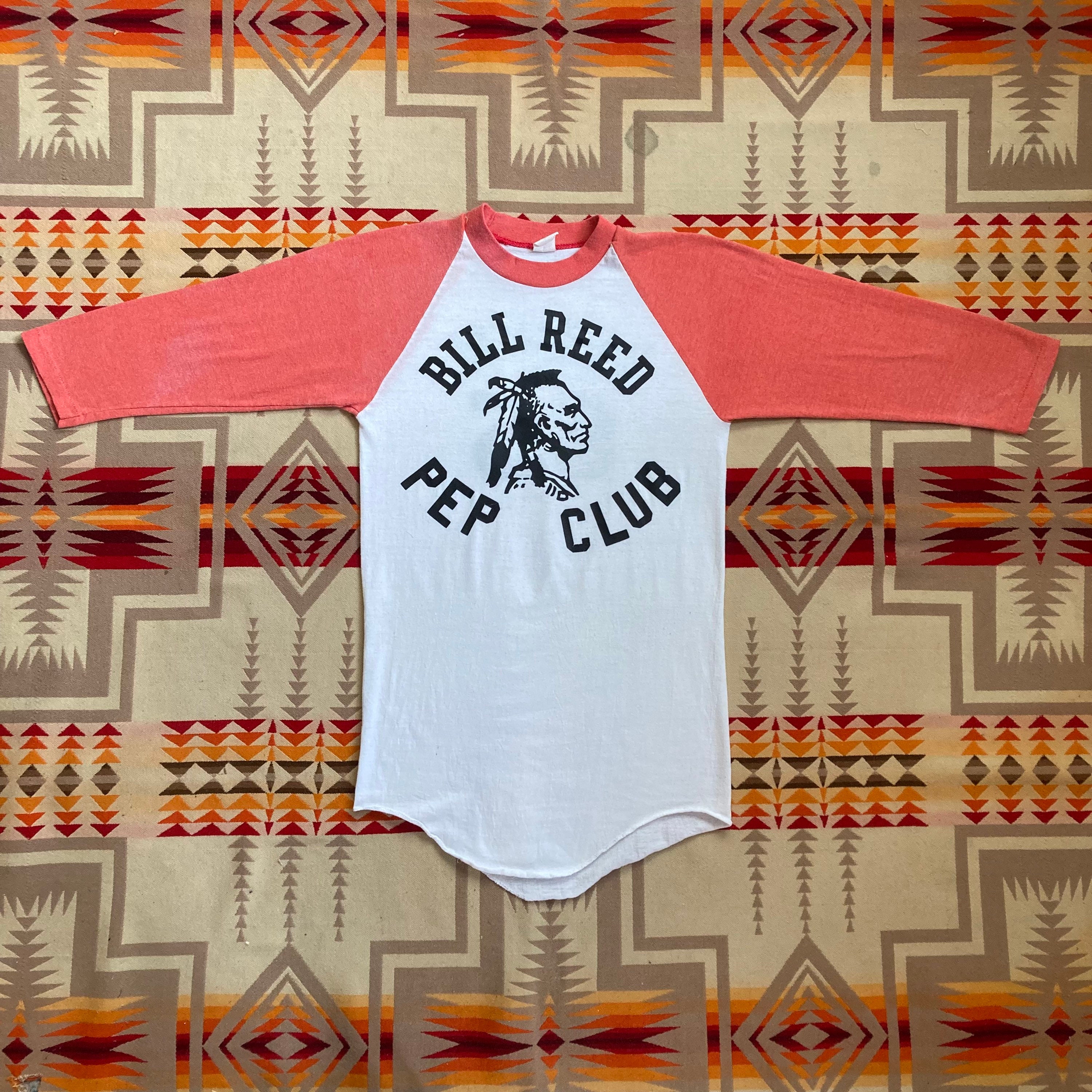 Vintage 80s Bill Reed School Warriors Pep Club Baseball T Shirt Indian ...