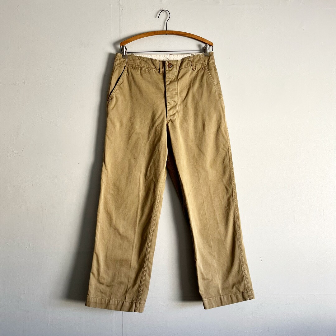 Vintage 50s US Military Chino Trouser Pants Button Fly Size 32 - Etsy