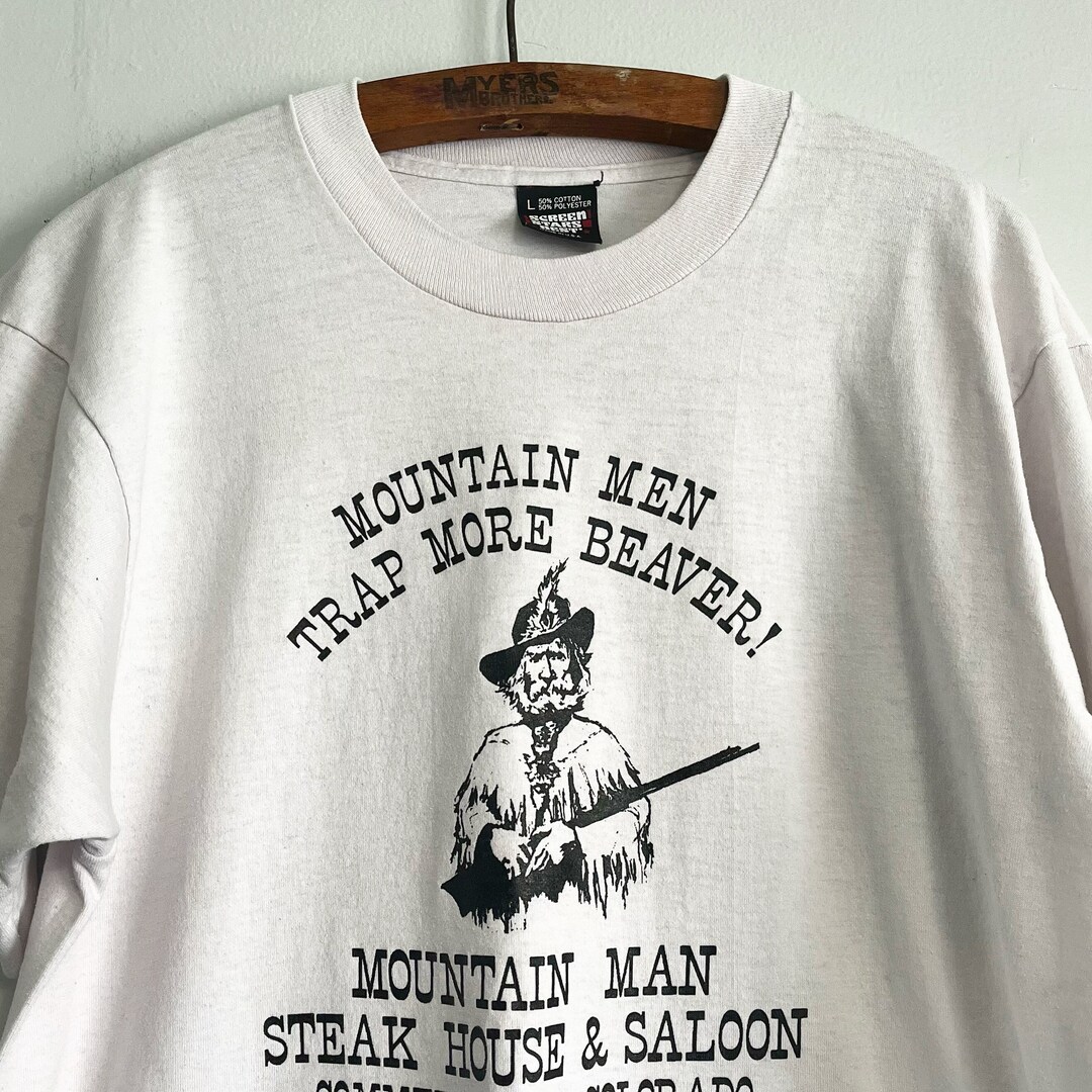 Vintage 90s Mountain Men Trap More Beaver Sex Joke Restaurant T Shirt ...