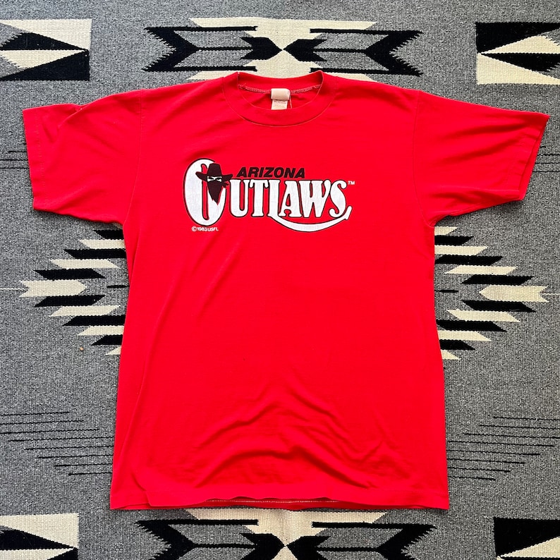 Vintage 80s Arizona Outlaws USFL Football Team Logo 7 Brown Lable ...